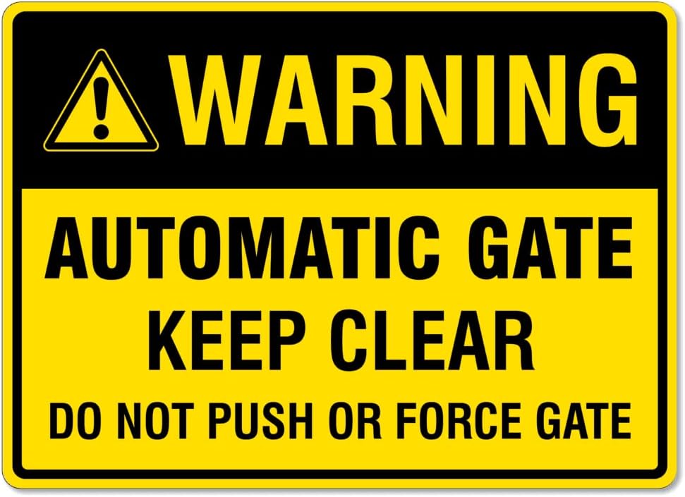 Amazon.com: Automatic Gate Warning Sign Farming Signs Close The Gate ...