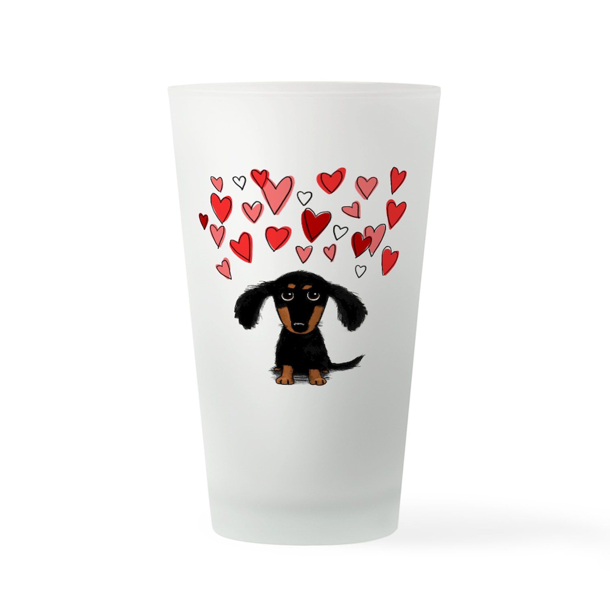 Lead Free Dog Lover Gift Glass Dachshund Dog Pint Glass - 16 Oz Lead ...