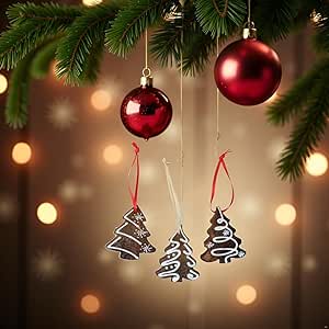 Amazon.com: Underpine Natural Coconut Shell Christmas Tree Ornament ...