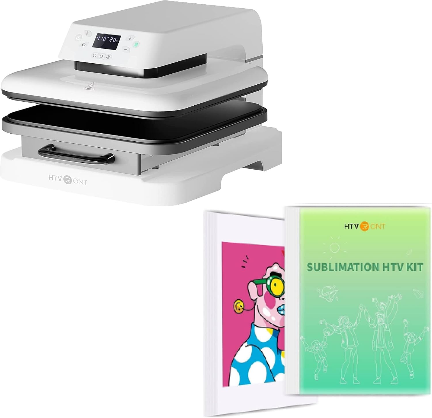 Amazon.com: HTVRONT 15x15 Auto Heat Press Machine + HTVRONT 20 Sheets ...
