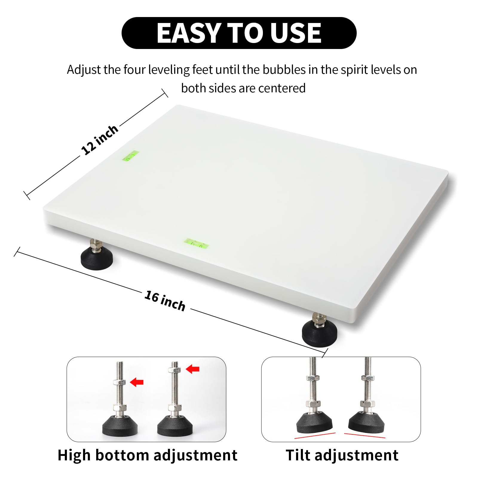 Snapklik.com : HDPE Leveling Board For Epoxy Resin 16" X 12", Heavy ...