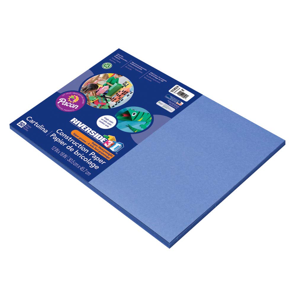 Riverside 3D Construction Paper, Blue, 12" x 18", 50 Sheets : Amazon.in ...