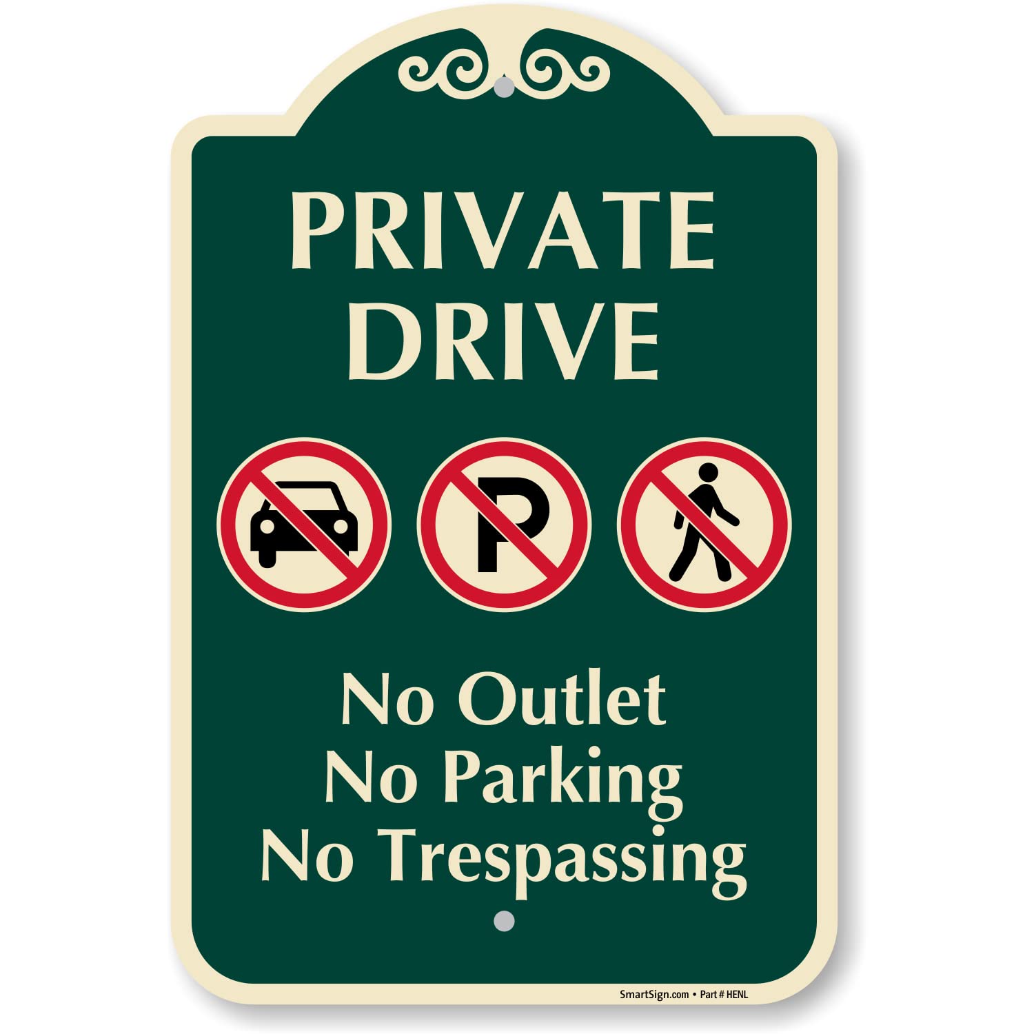 Amazon.com: SmartSign Designer "Private Drive - No Outlet Parking ...