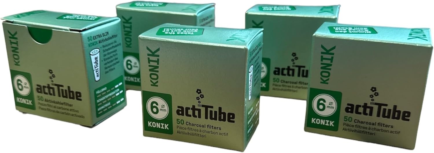 Amazon.com: actiTube KONIK conical Extra Slim Charcoal Filters - box/50 ...