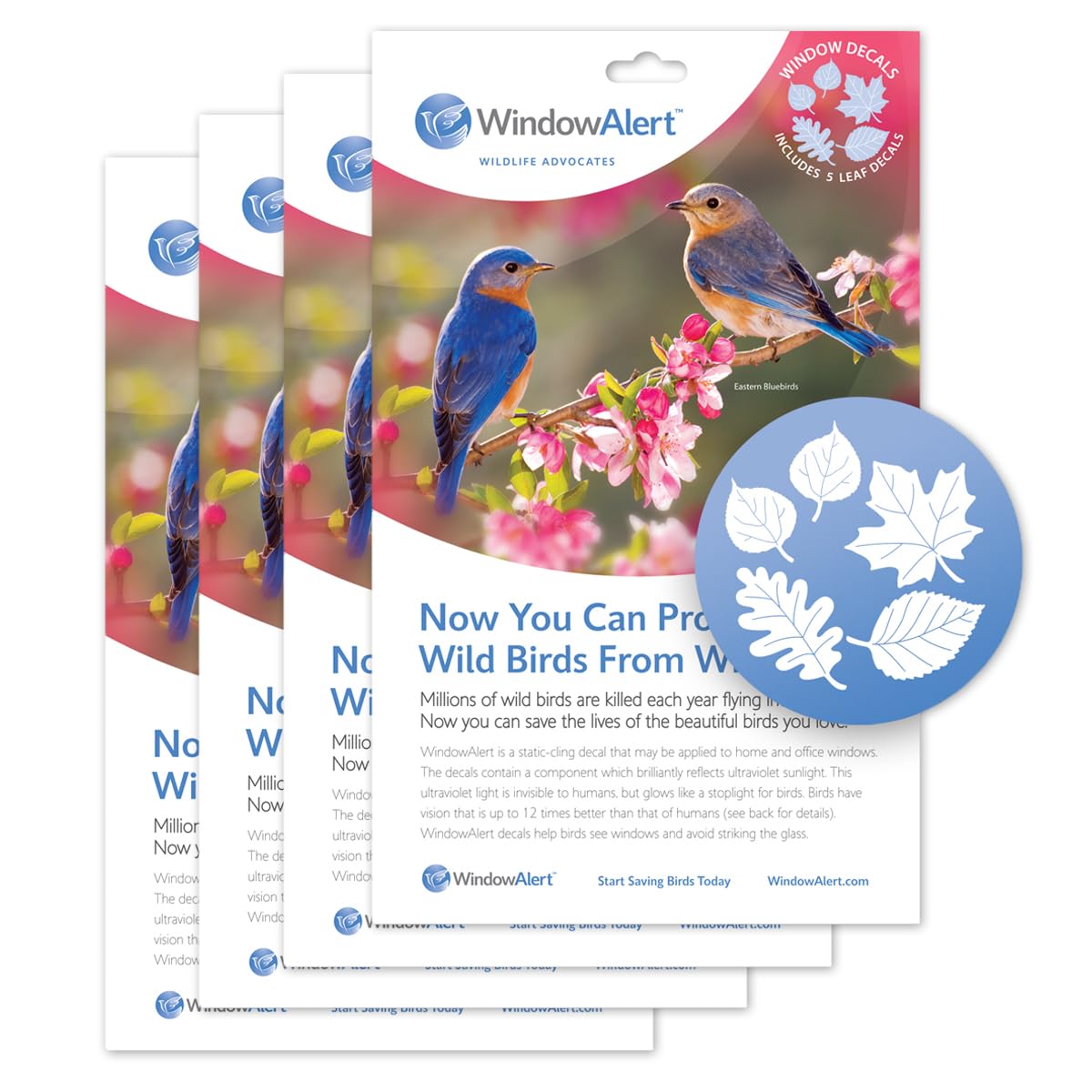 Amazon.com: WindowAlert Leaf Medley Anti-Collision Decal 4 Pack - UV ...