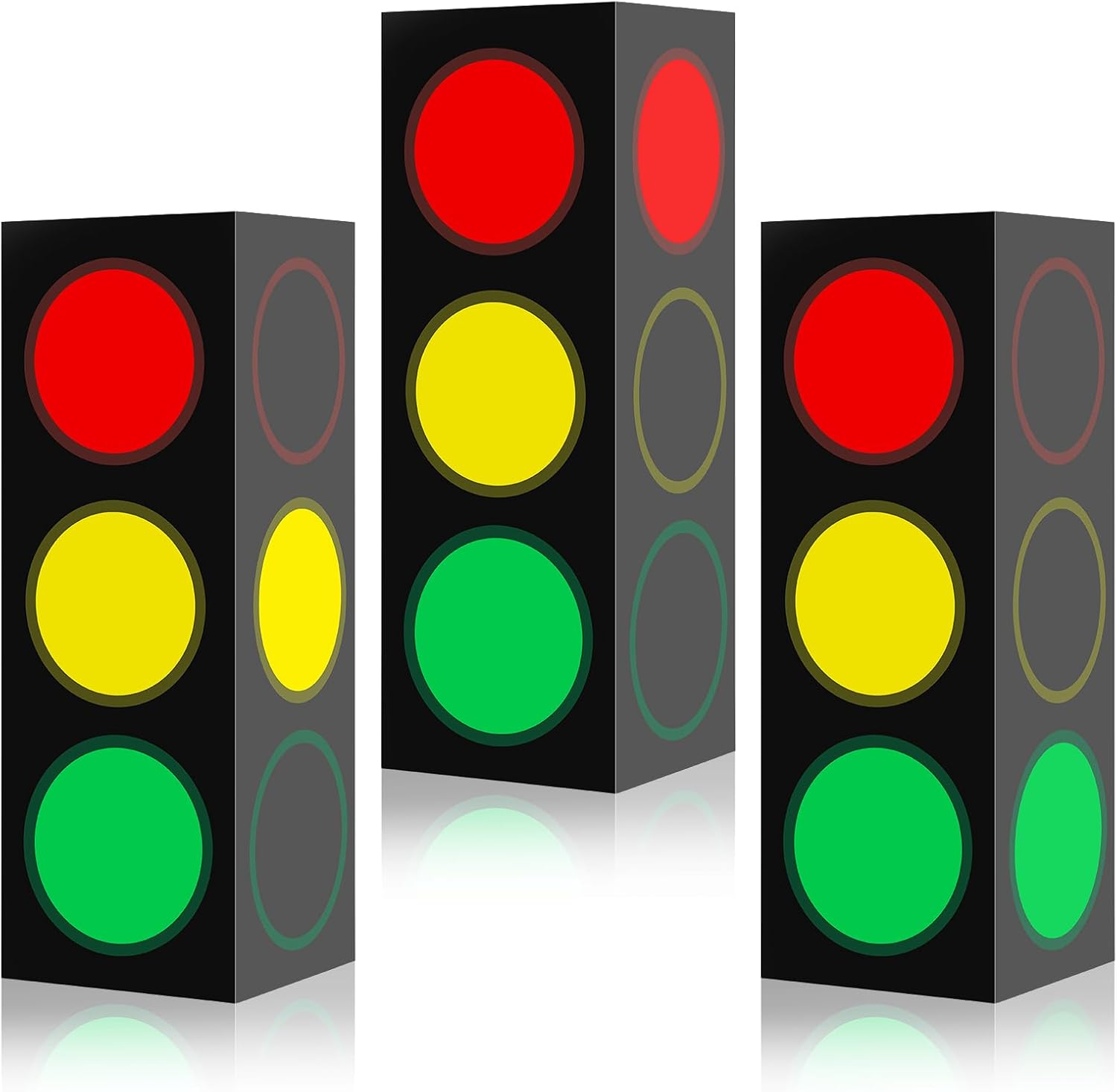 Amazon.com: Hooqict 3 Pcs Car Birthday Decorations 17'' Traffic Light ...