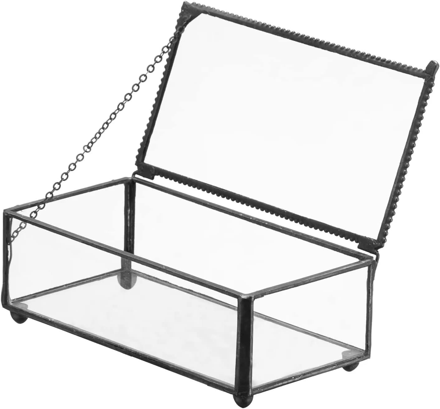 Amazon.com: MTJYQYF Vintage Glass Jewelry Box Keepsake Box with Hinged ...