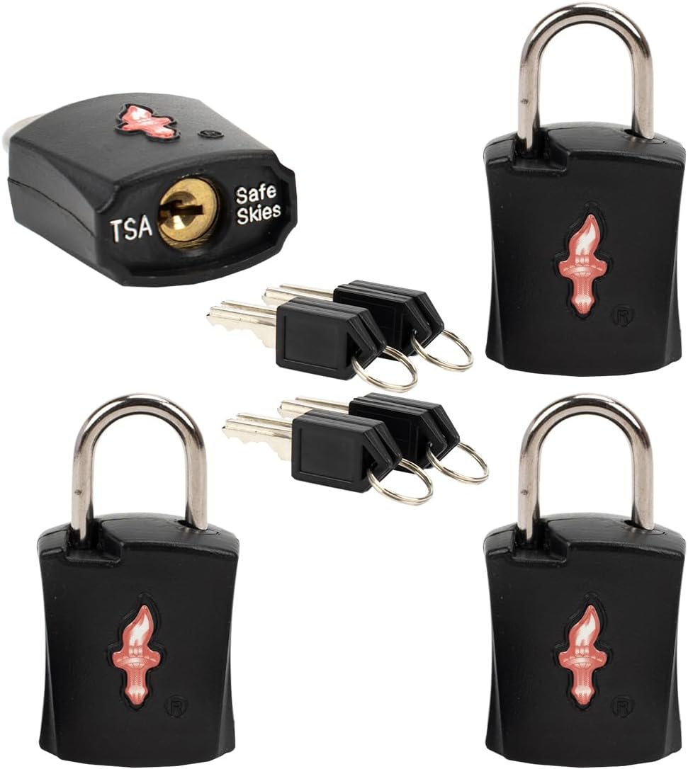 Amazon.com: Master Lock 4681TBLK TSA Approved Luggage Lock with Key, 2 ...