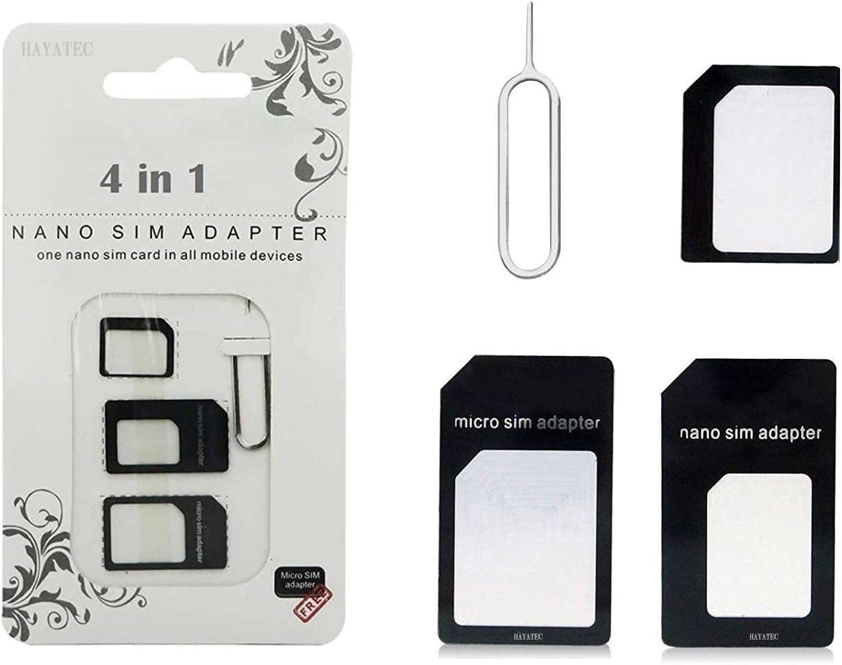SIM Card Adapter Kit with SIM Ejector Pin Convert Nano SIM to Micro SIM ...