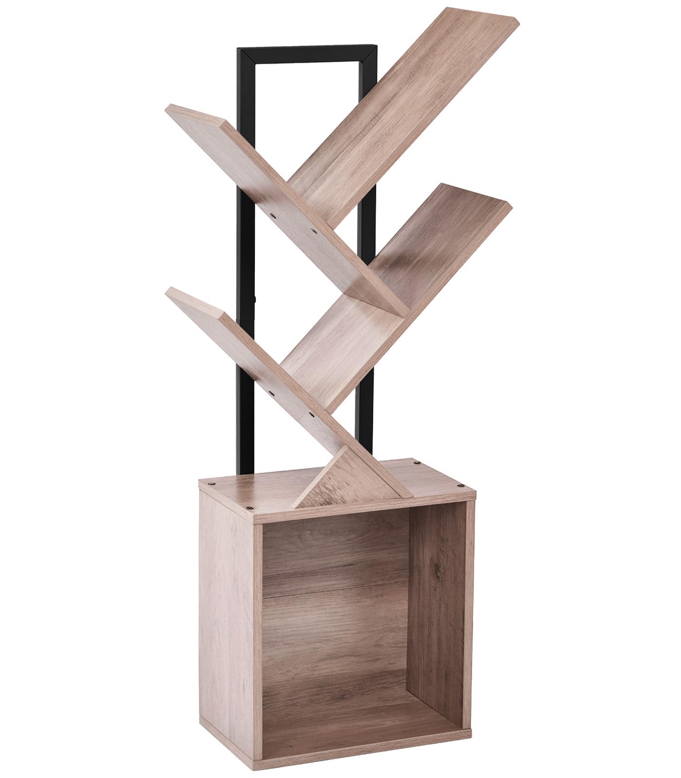 Amazon.com: YSVCO 4 Tier Book Tree Bookshelf, Wooden Small Book Shelf ...