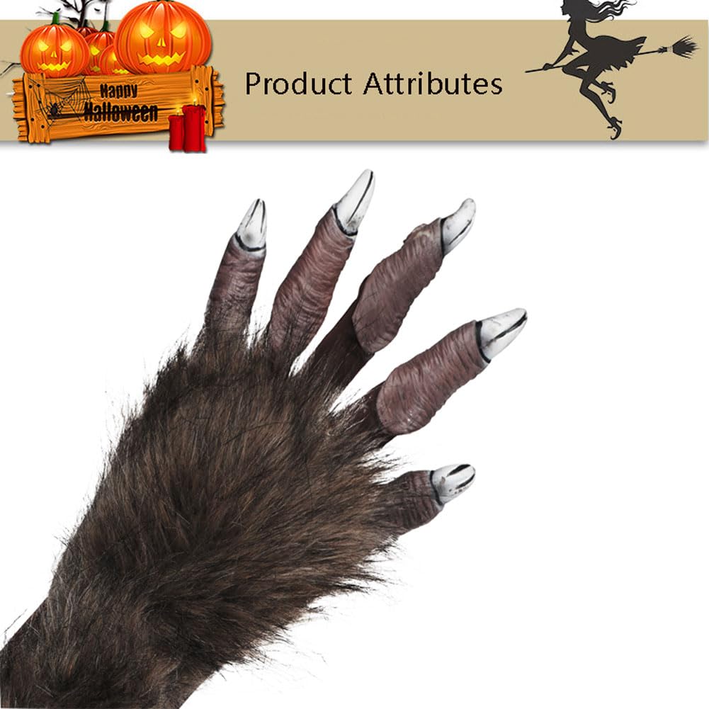 Snapklik.com : Halloween Werewolf Gloves Long Werewolf Hand Costume ...