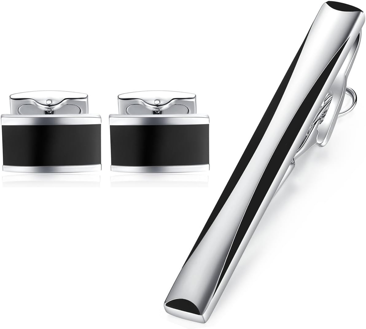 Honey Bear Cufflinks Tie Clip Set For Mens - Rectangle Stainless Steel ...