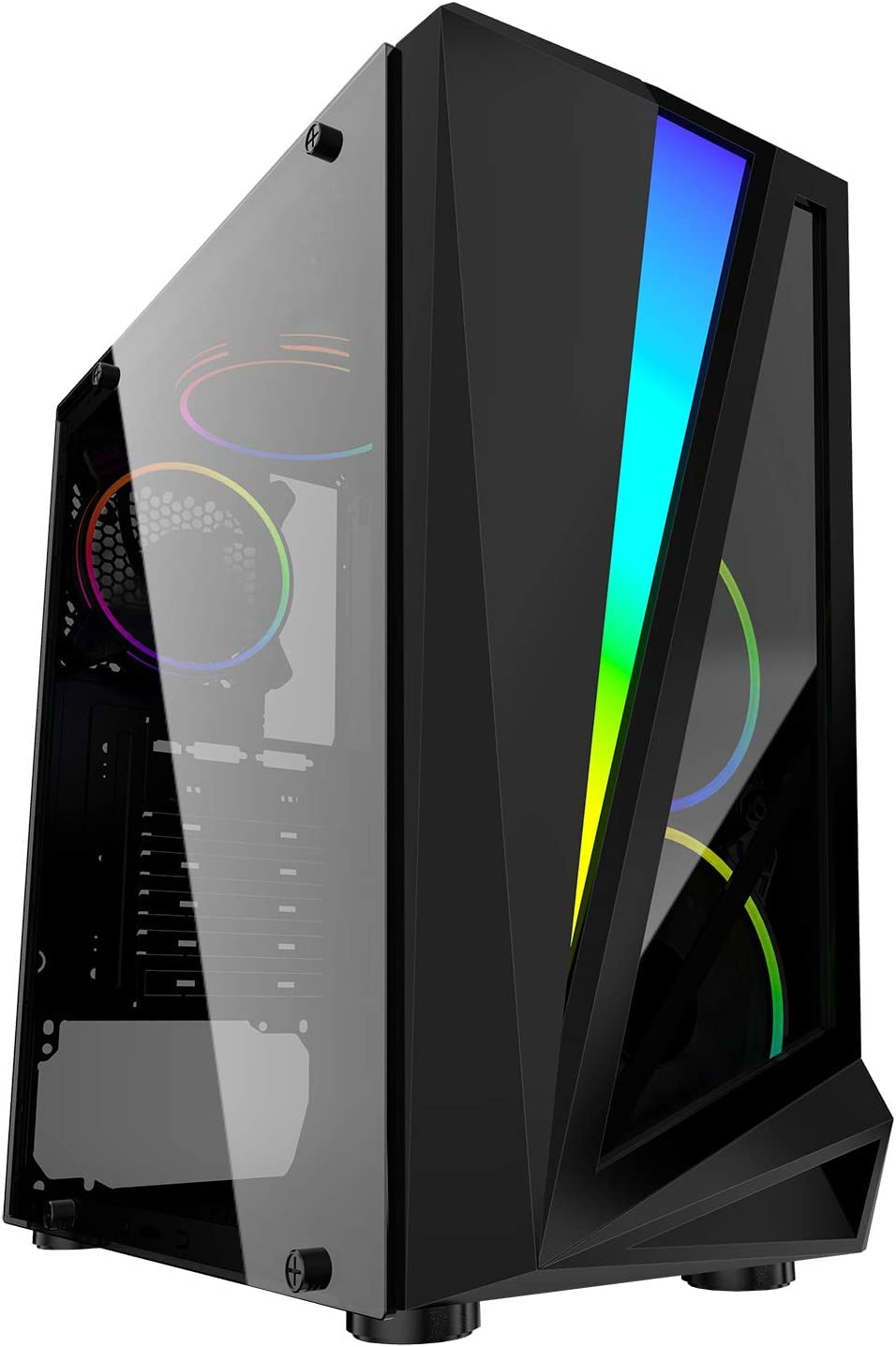 Buy CiT Mars ARGB PC Gaming Case, Mid-Tower, ATX, 3 Pin AURA Sync, 4 x ...