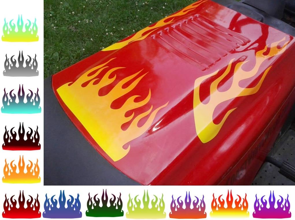 Amazon.com: Lawn Mower Decals - Hot Rod Flames - 3pc Set - for ...