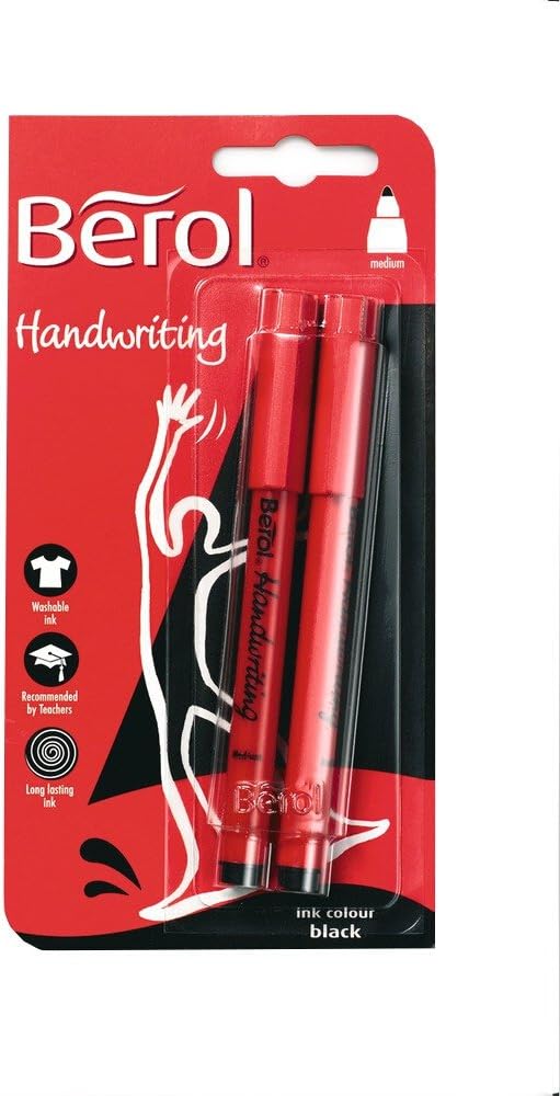 Berol Handwriting Pen Blister Card 2 Blk : Amazon.co.uk: Stationery ...