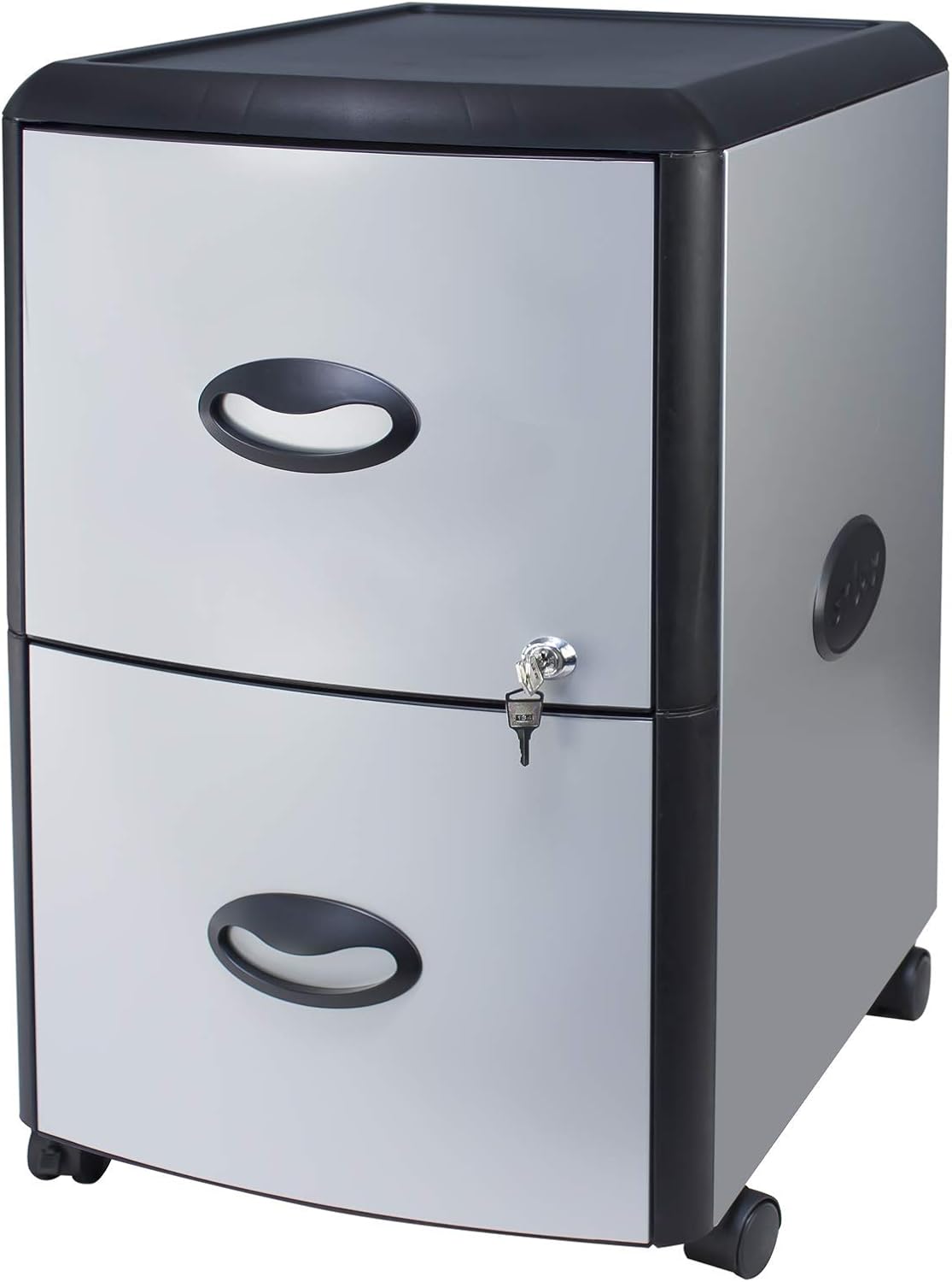 Storex Plastic 2-Drawer Mobile File Cabinet, All-Steel Lock and Key ...