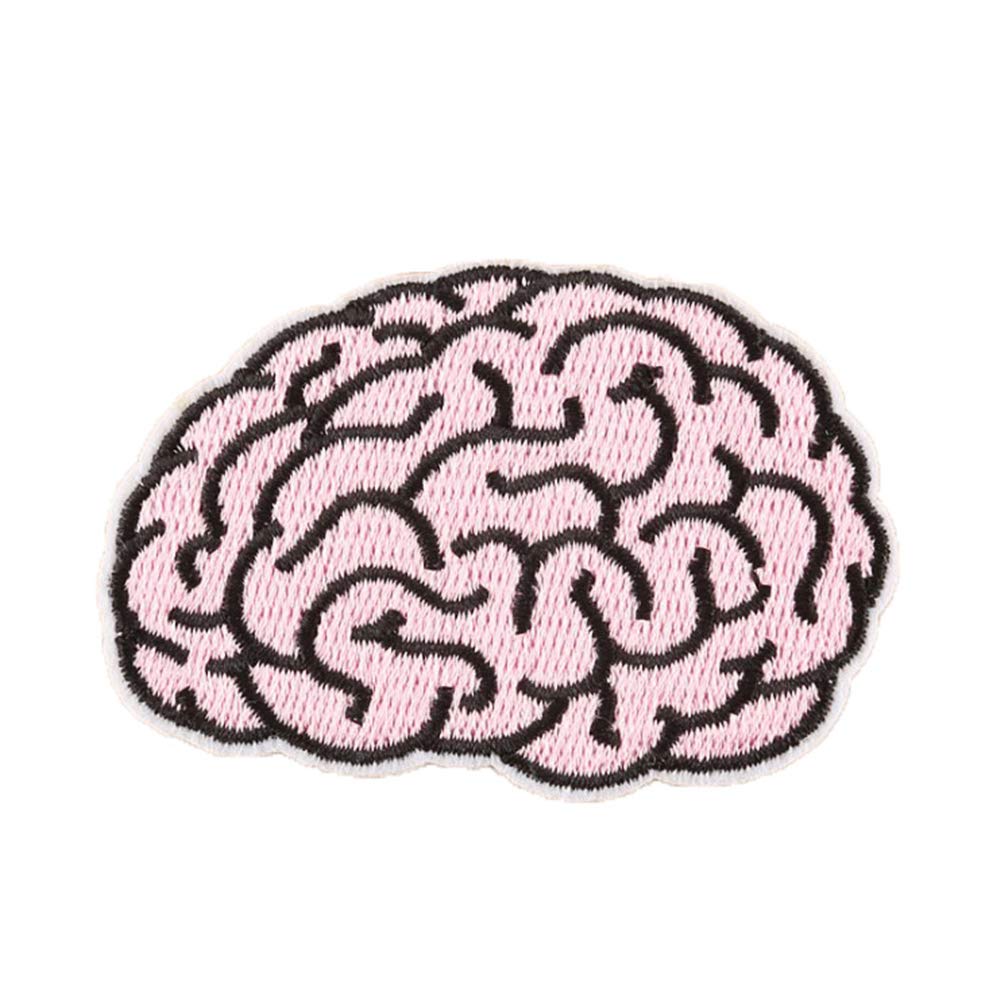 Amazon.com: 2 Pcs Brain Patch Iron On Sew On Embroidered Patch ...