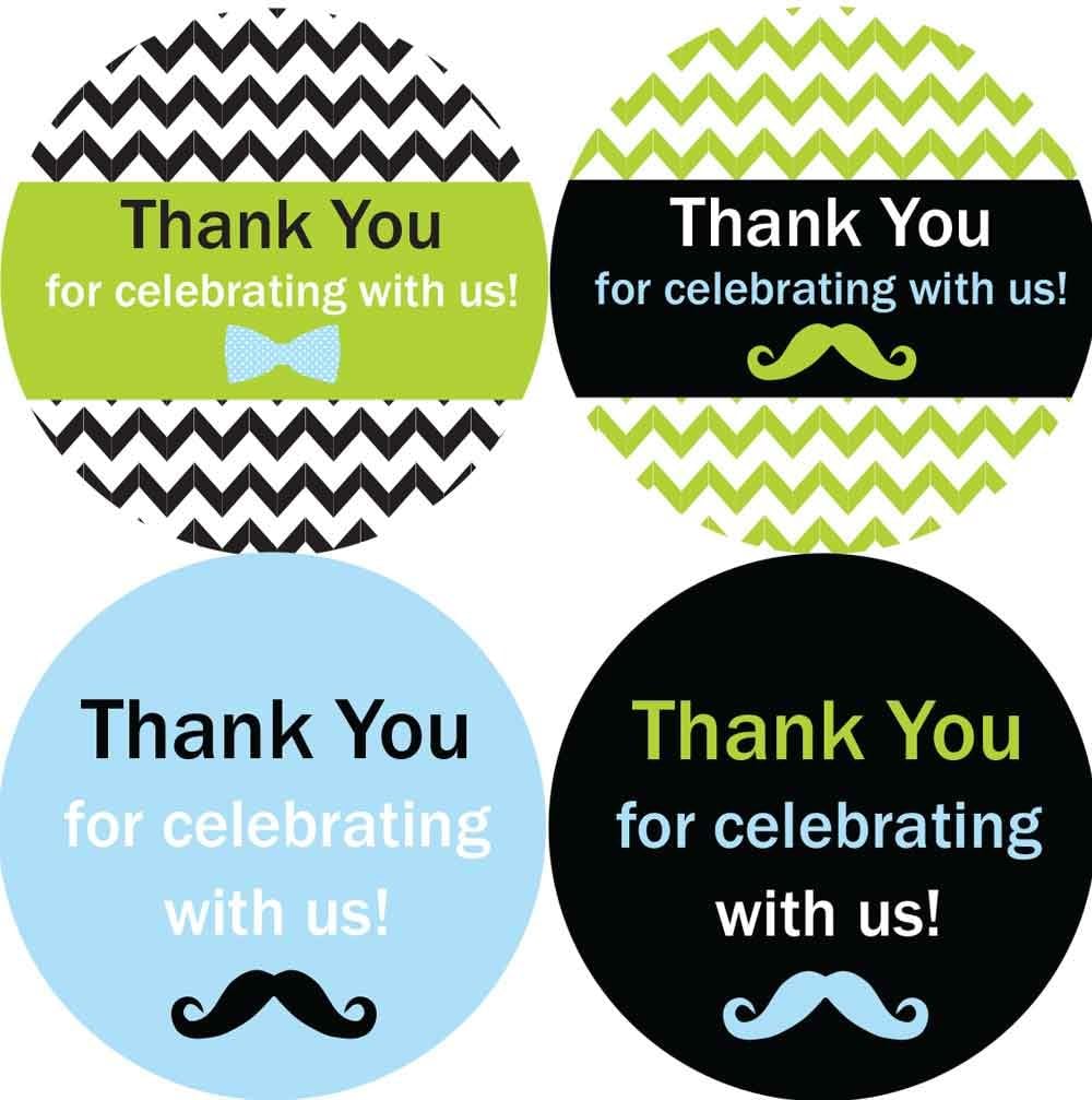 Amazon.com: 1.9 Inch Thank You Stickers Boy Baby Shower Favors Little ...