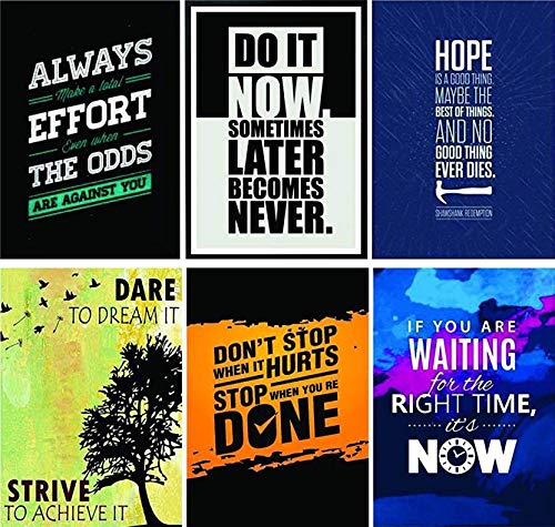 Shopsji HD Combo Pack of 6 Motivational Wall Posters and Inspirational ...