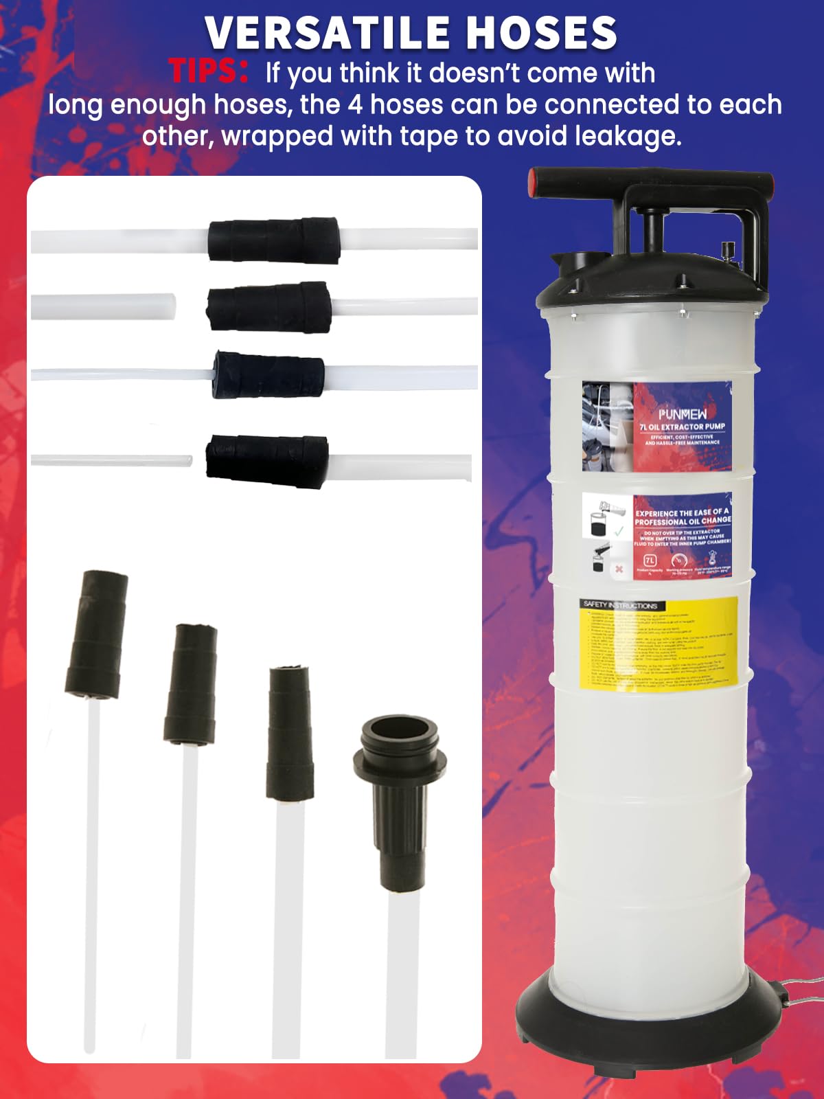 Snapklik.com : Oil Extractor Pump 7L Manual Oil Changer Vacuum Fluid ...