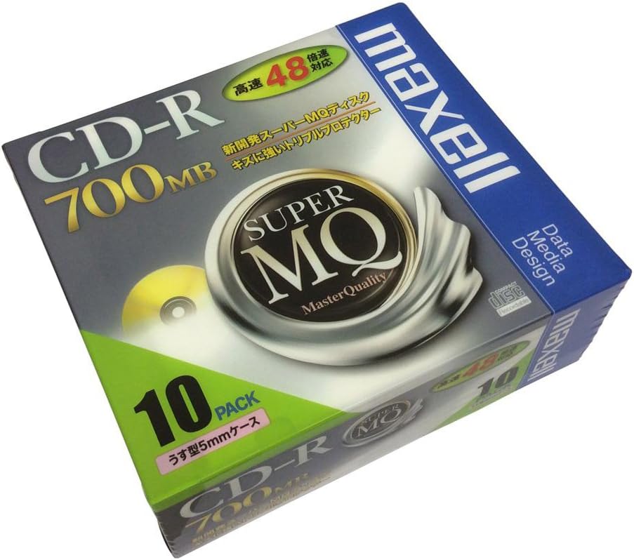 Amazon.co.jp: maxell データ用 CD-R 700MB 48倍速対応 10枚 5mmケース入 CDR700S.1P10S ...
