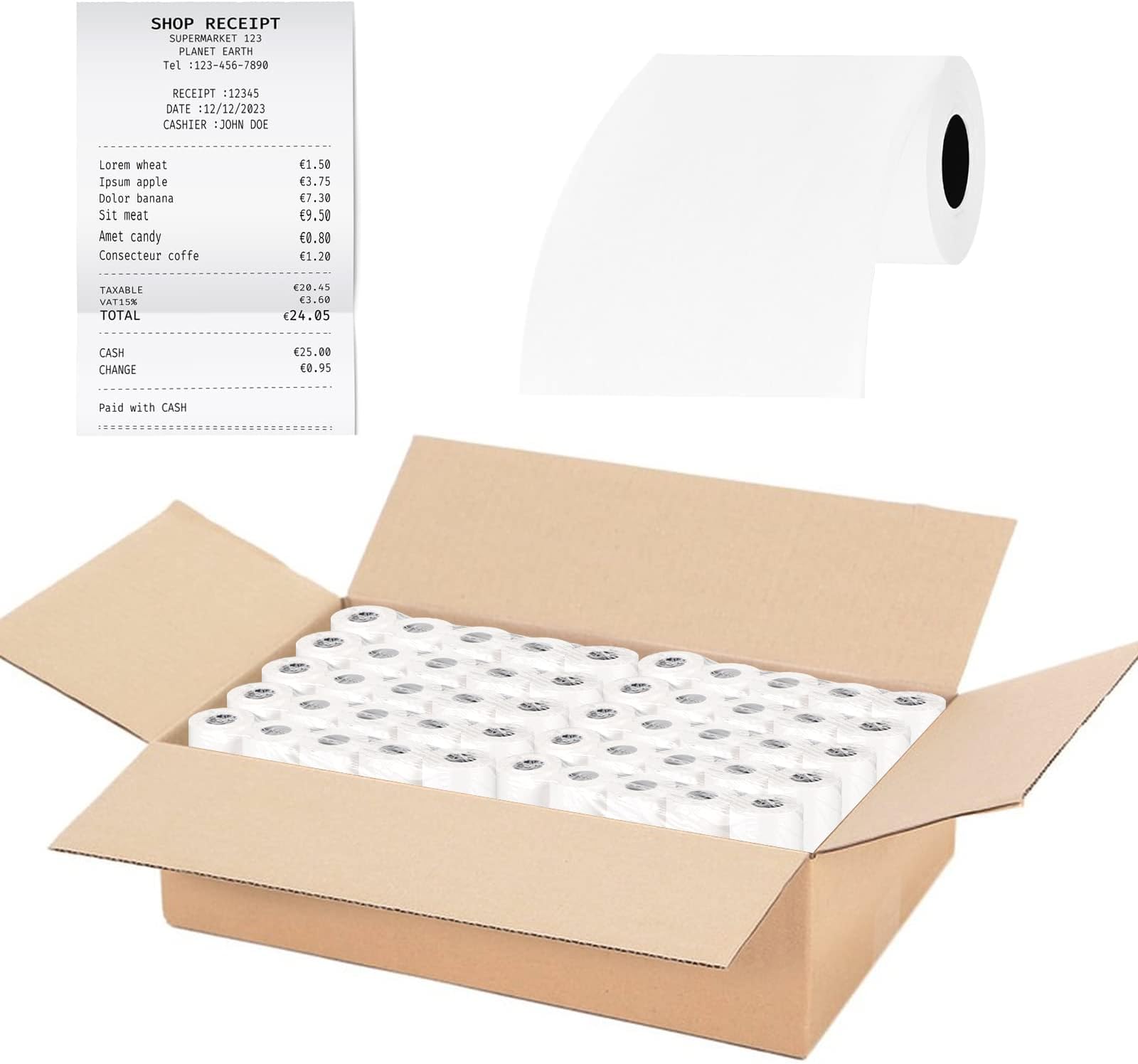 Amazon.com : Immuson 2 1/4 x 50 Thermal Paper Receipt Rolls 2.25 x 50 ...