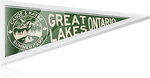 Wesiti 12 x 30 Inches Pennant Frame with Hook Wood Flag Frame Pennant ...
