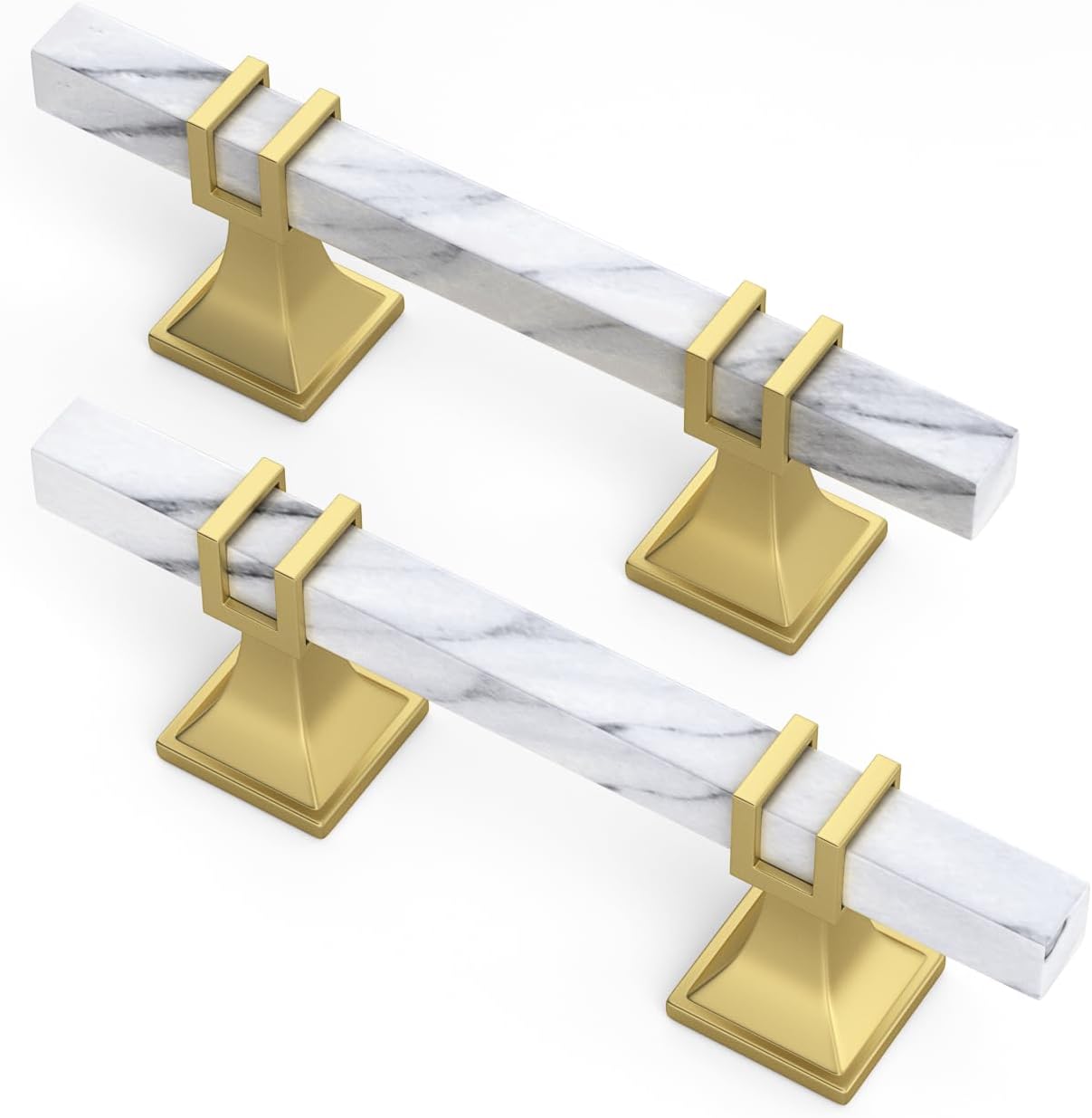 homdiy 10 Pack 3 Inch Marble Cabinet Pulls, White Marble Grain Kitchen ...