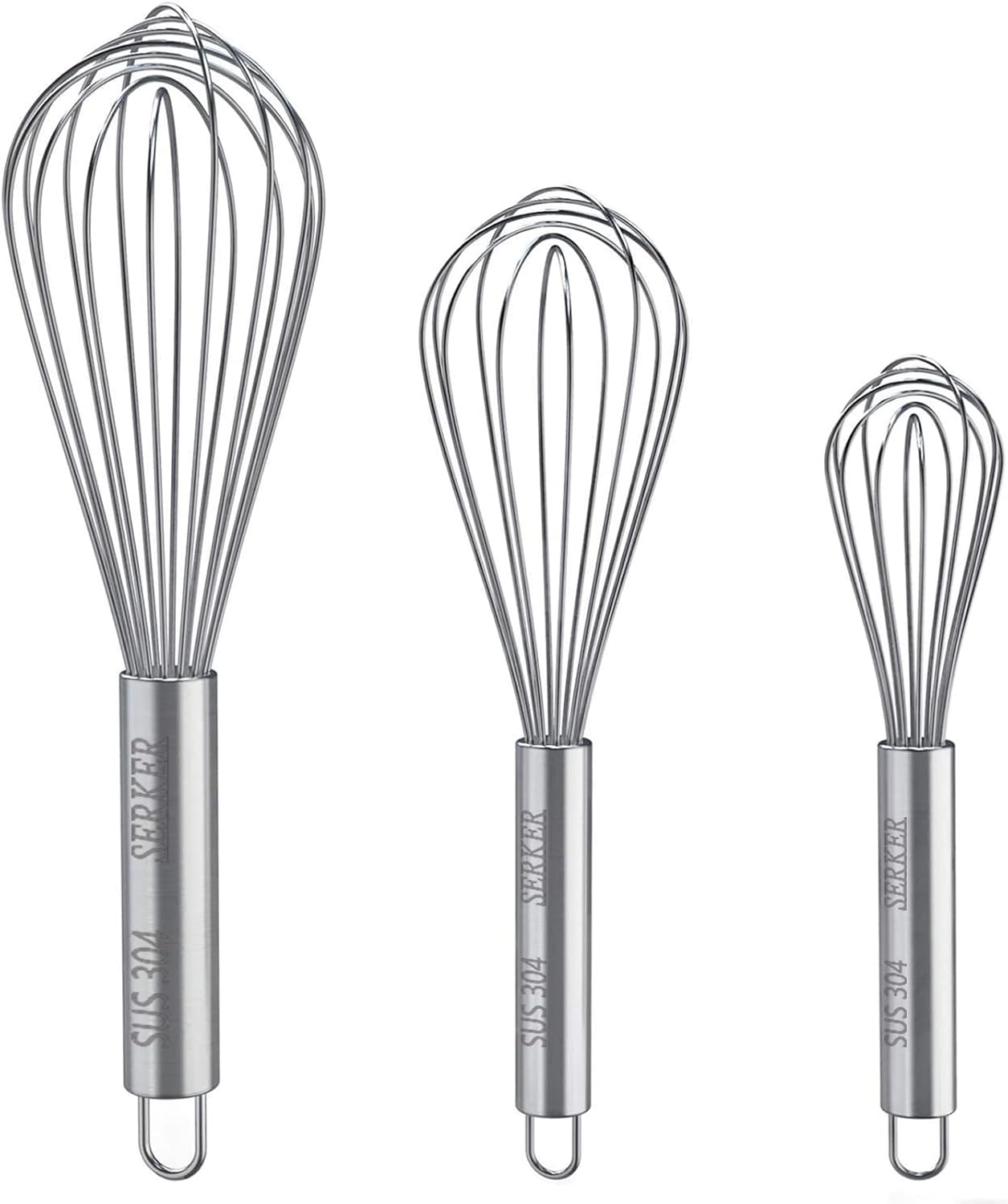 Amazon.de: Schneebesen Set USU 304 Edelstahl,SERKER 3-Teiliges ...