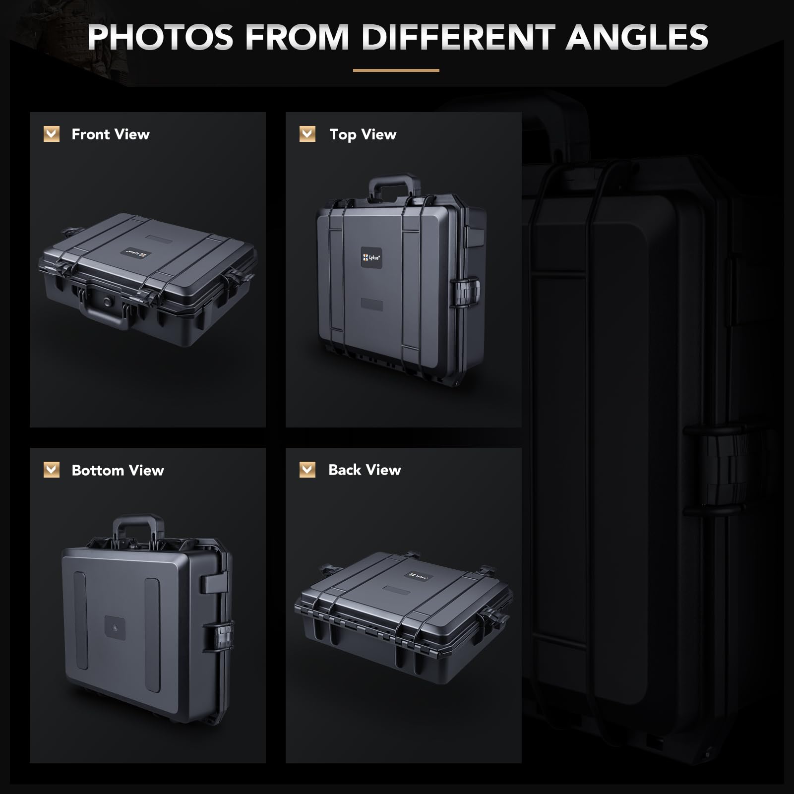 Lykus HC-5010 Large Waterproof Hard Case with Foam, Interior Size 19 ...