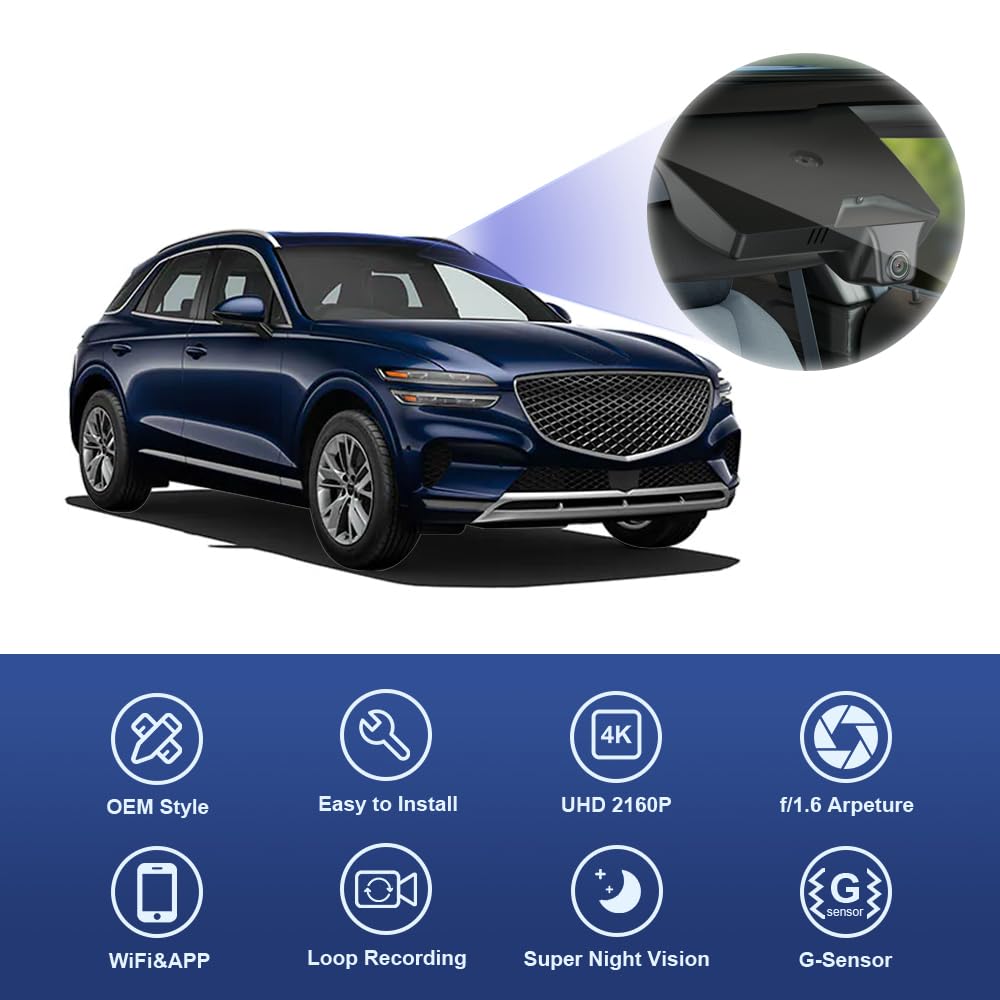 Snapklik.com : Fitcamx 4K Dash Cam Suitable For Genesis GV70 2022-2026 ...