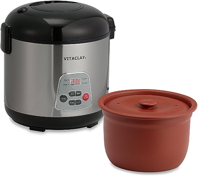 Amazon.com: VitaClay VF7700-8 Chef Gourmet 8-Cup Rice and Slow Cooker ...
