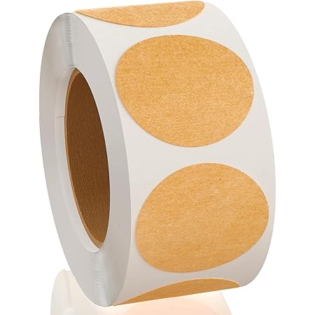 Amazon.com : 2" Natural Brown Kraft Stickers / 500 Round Labels Roll ...