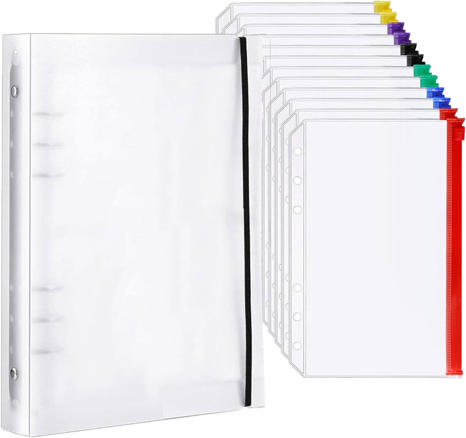 YEYIT A5 Ring Binder With 12 Multicolor Pockets and Cover, Plastic ...