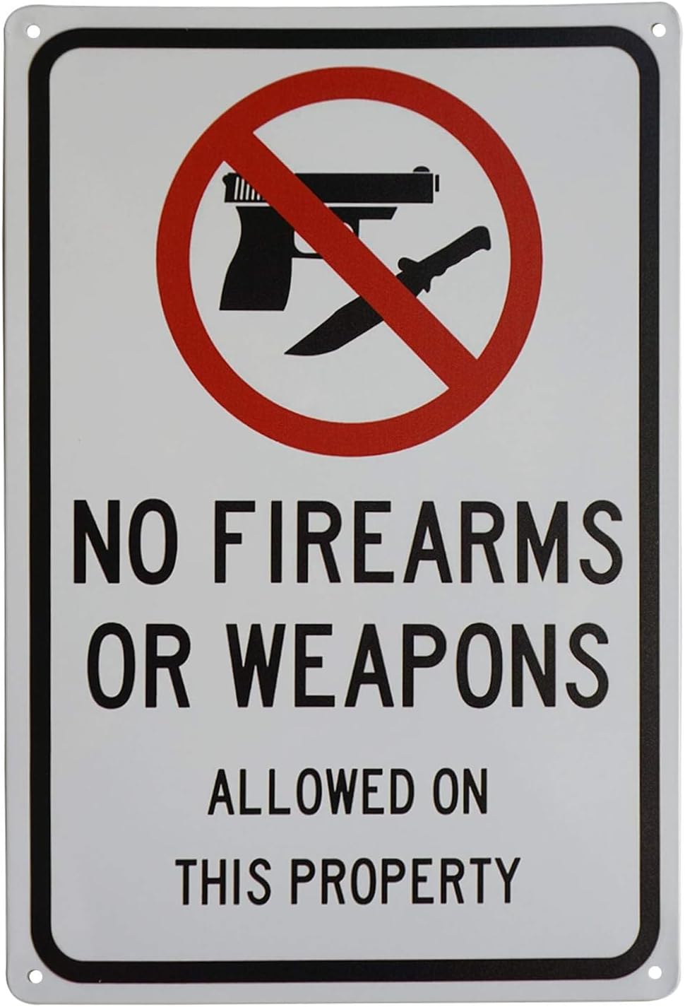 Amazon.com: Funny Gun Sign No Firearms Guns Or Weapons Allowed On This ...