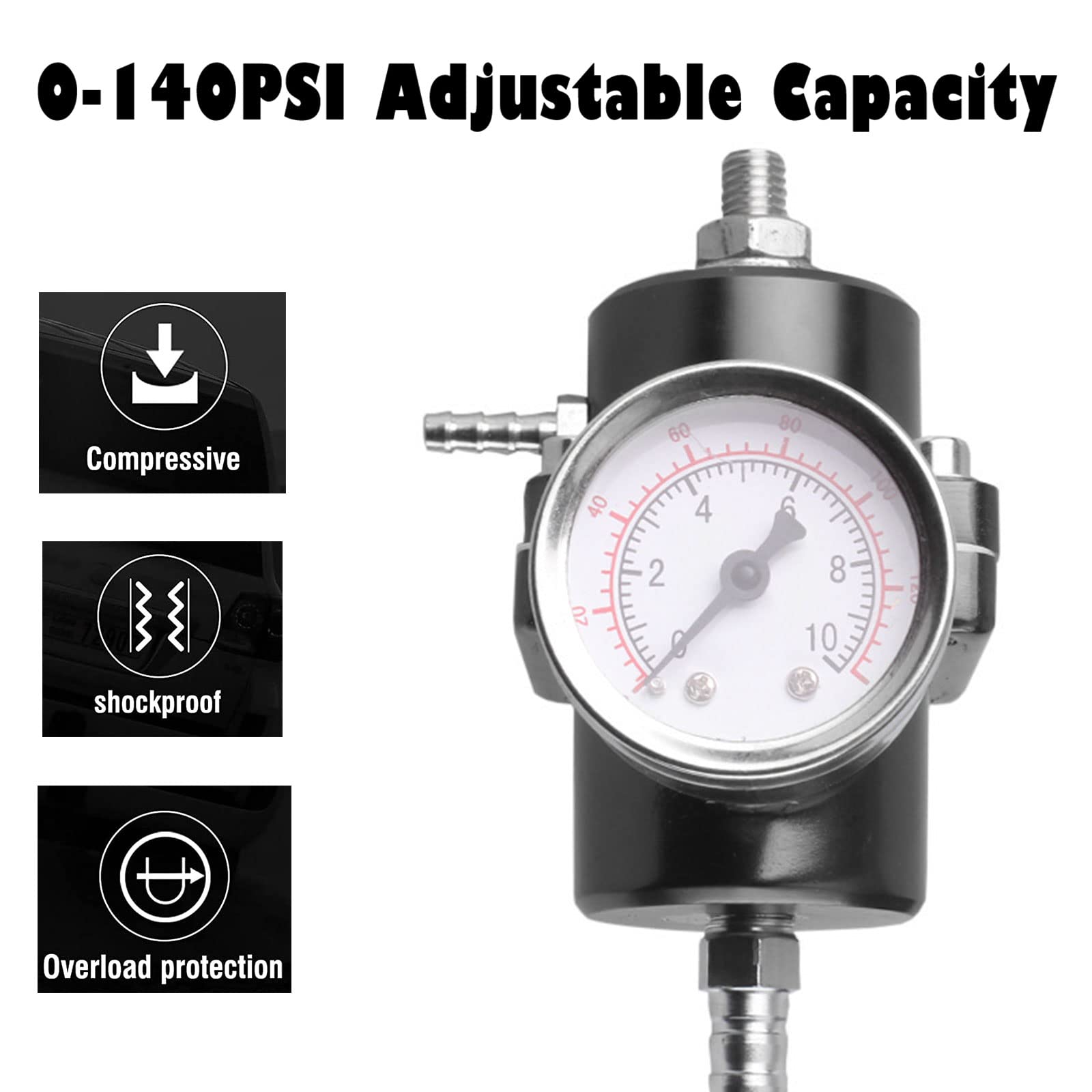 Snapklik.com : BARTOO Universal Adjustable Fuel Pressure Regulator Kit ...