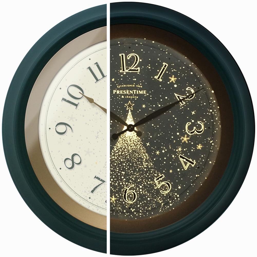 Amazon.com: Presentime & Co. 18" Luminous Large Wall Clock, Forest ...