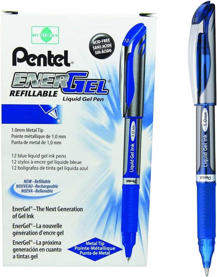 Amazon.com: Pentel Floatune Rollerball, 0.8mm Medium Line, Blue Ink, 12 ...
