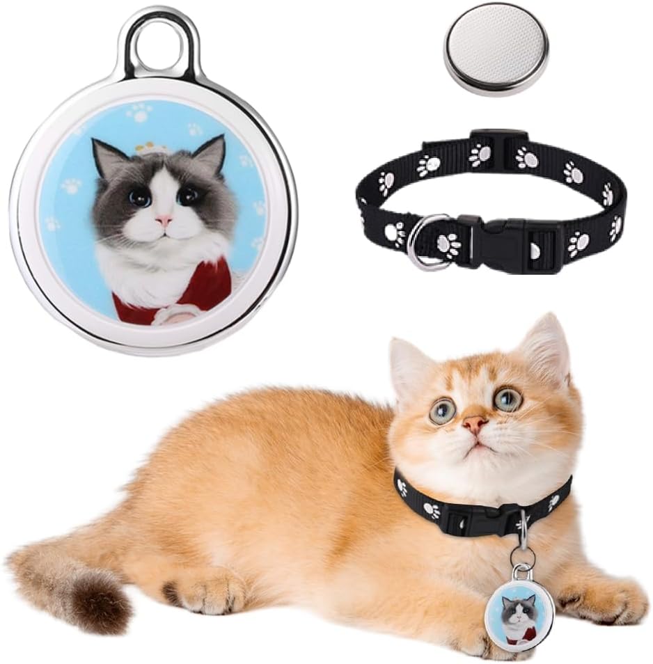 Dhqkqg Cat Tracker Collar,Pet Tracker for Cats,Mini GPS Cat Tracker/Dog ...