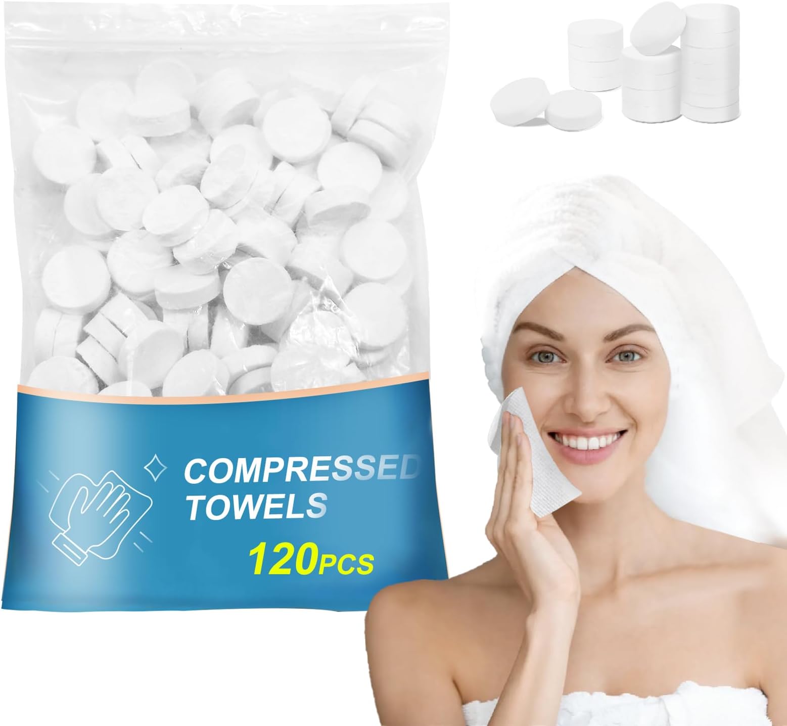Amazon.com : 120 PCS Compressed Towels Bulk Coin Tissues Portable Mini ...