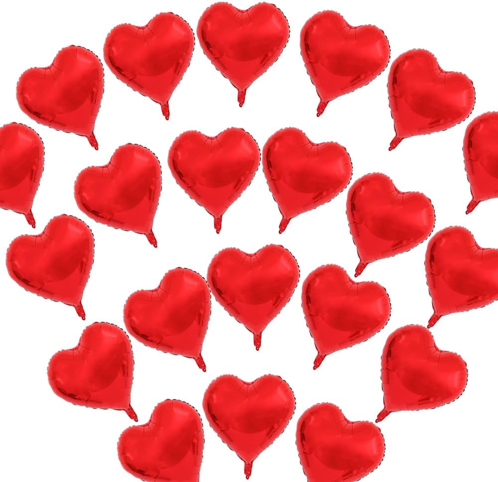 Amazon.com: 5 Inch Red Heart Mylar Balloons, 50pcs Small Foil Balloons ...