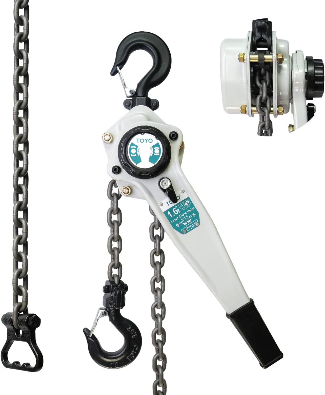 TOYO Lever Chain Hoist 3500Lbs 10ft,Chain Come Along 1.6T 10Ft Ratchet ...