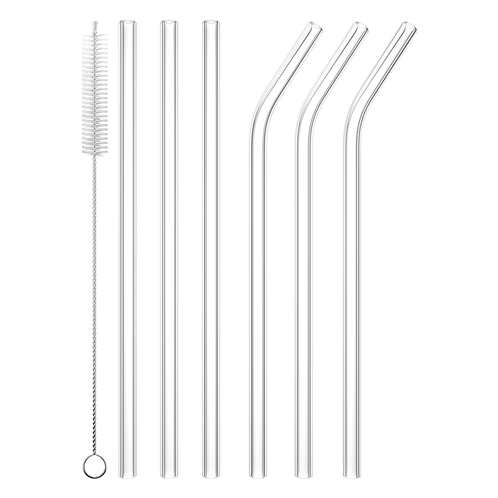 Amazon.com: 6 PCS Reusable Glass Drinking Straw, Replacement Straw 7.88 ...