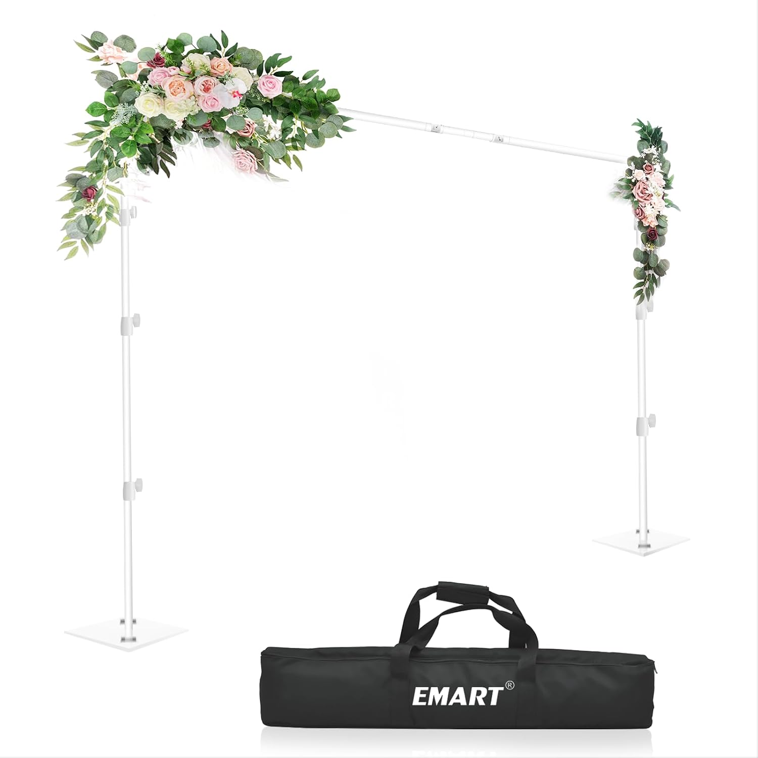 EMART Heavy Duty Backdrop Stand 6.5x10ft(HxW) Adjustable Background ...