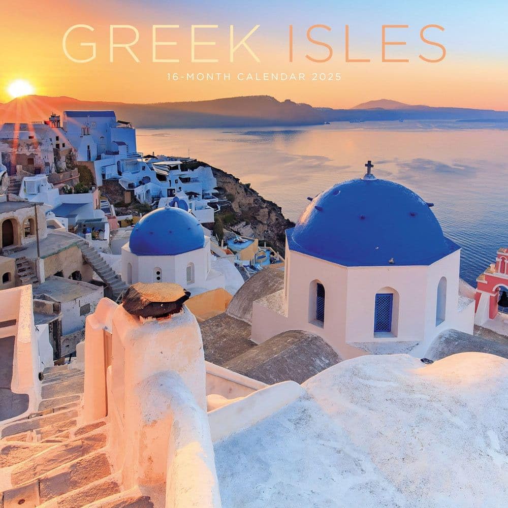 Amazon.com: Carousel Calendars, Greek Isles 2025 Wall Calendar : Office ...