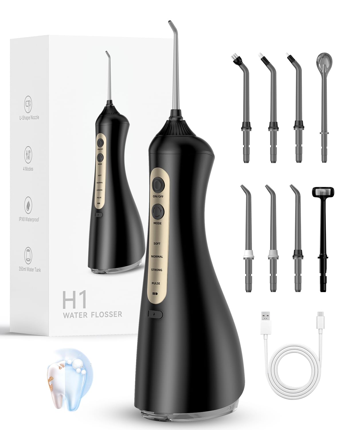 Amazon.com: Water Flosser - Unique U-Shaped Tip for All-Round Cleaning ...