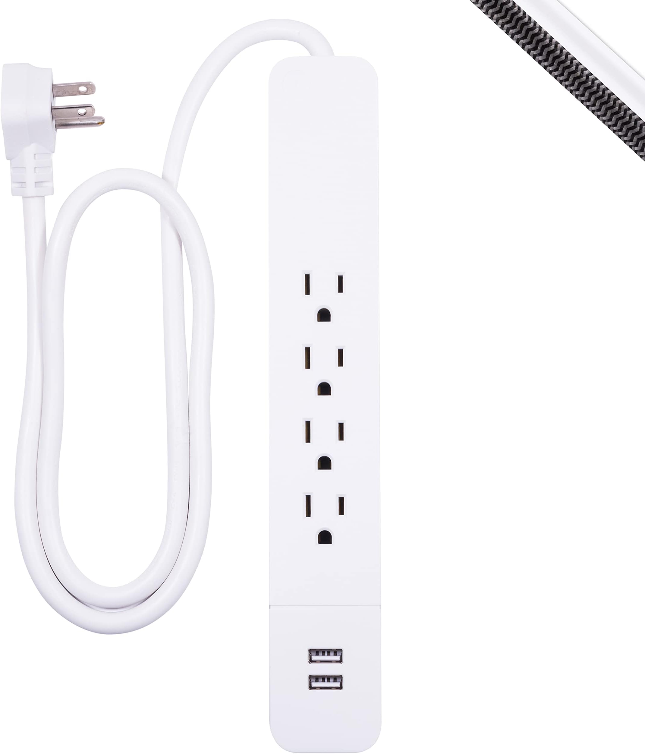 Amazon.com: GE 4-Outlet Surge Protector, 2 USB Ports, 3 Ft Power Cord ...