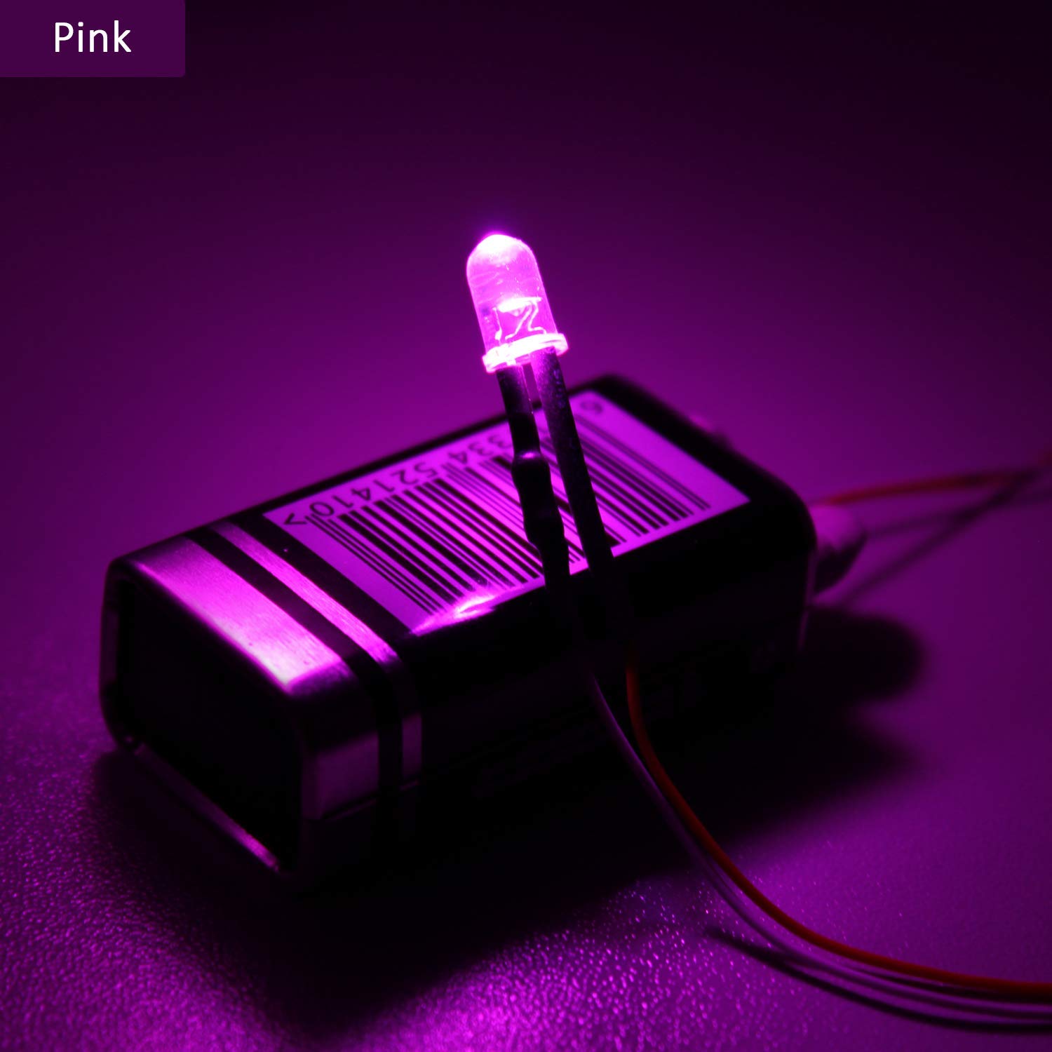 Snapklik.com : 100Pcs 5MM Pre Wired 12V Pink Light LED Diodes, 9.4 Inch ...