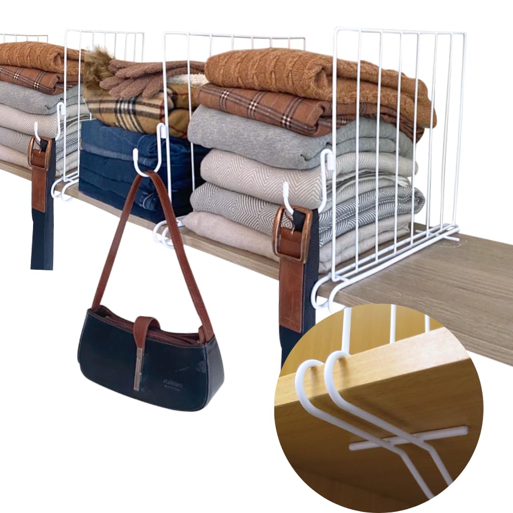 Evelots Shelf Dividers for Wood Shelves with New Patent Pending Hooks ...
