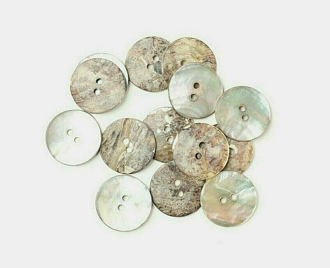 15mm/ 24L Mother of Pearl/Shell Buttons - Smoked - Sewing, Craft (Unit ...